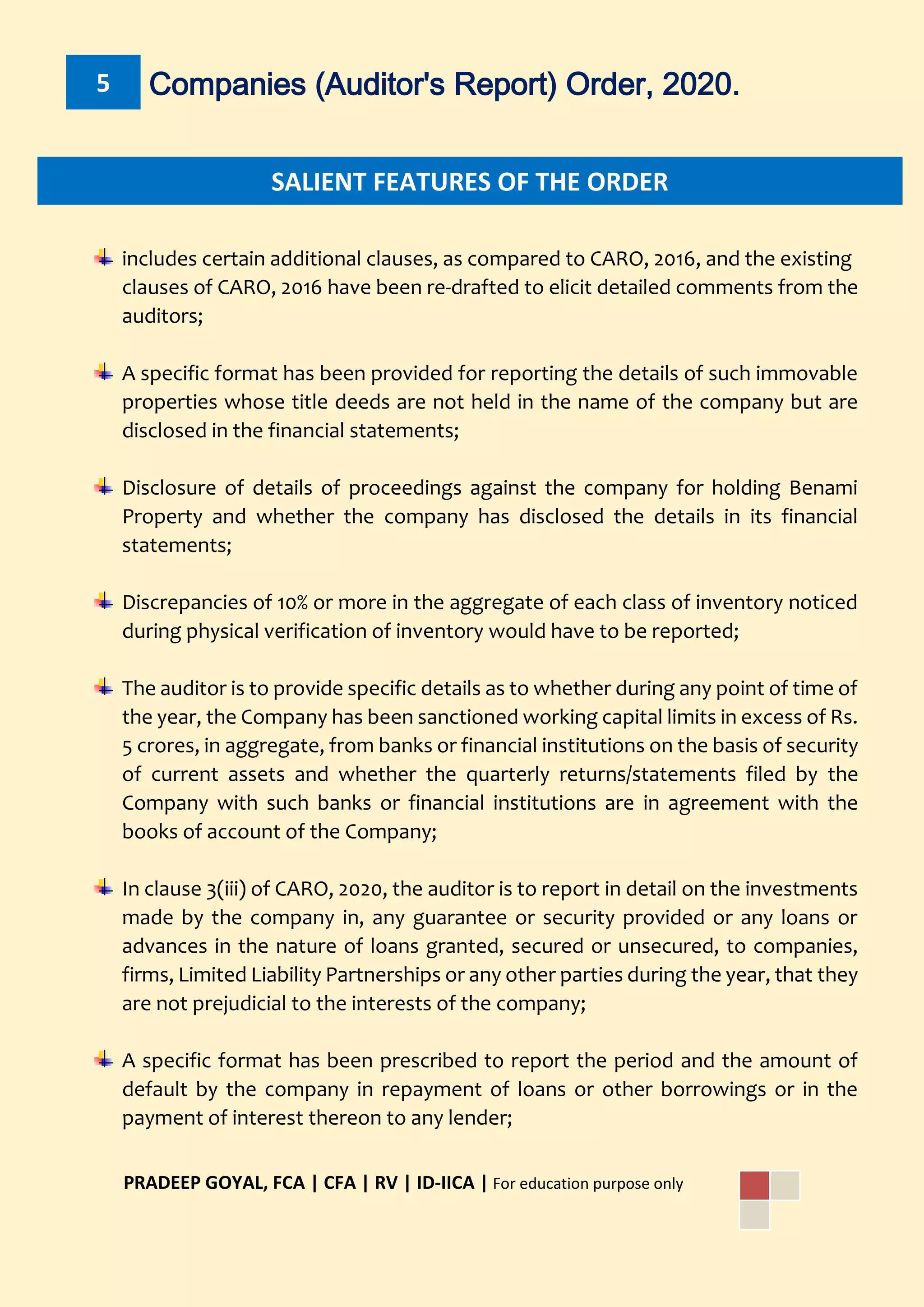 Companies (Auditor's Report) Order, 2020 | PDF