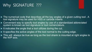 signature of single point cutting tool | PPTX