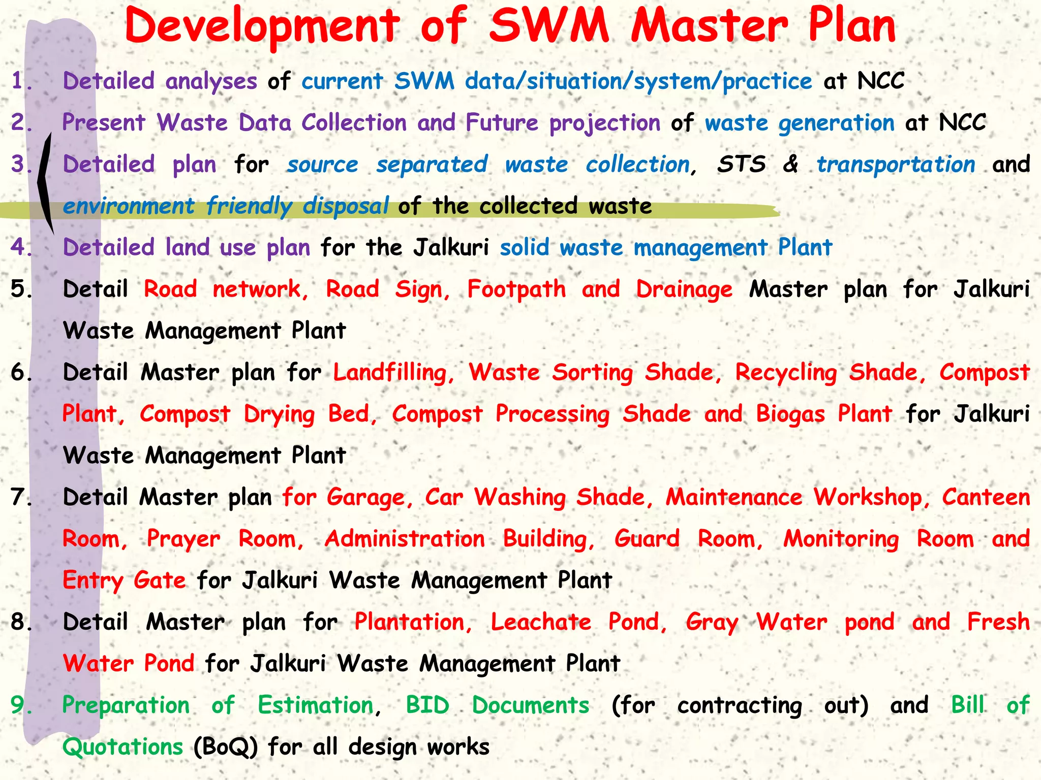 Solid Waste Management master plan for NCC | PPT