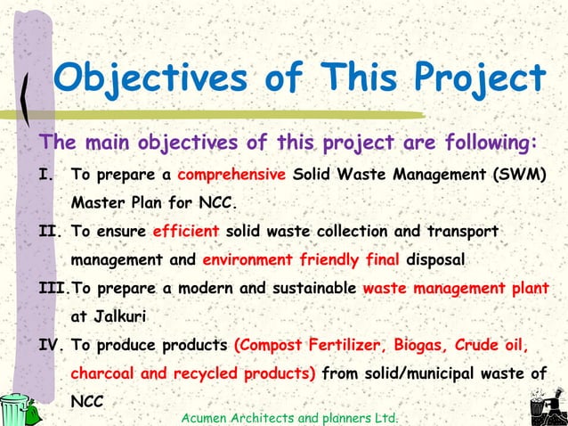 Solid Waste Management master plan for NCC | PPT