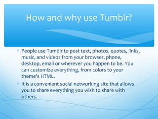 Final presentation on tumblr | PPT