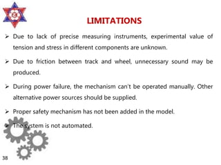 inclined car parking lift mechanism system by 070 batch (IOE Pulchowk ...
