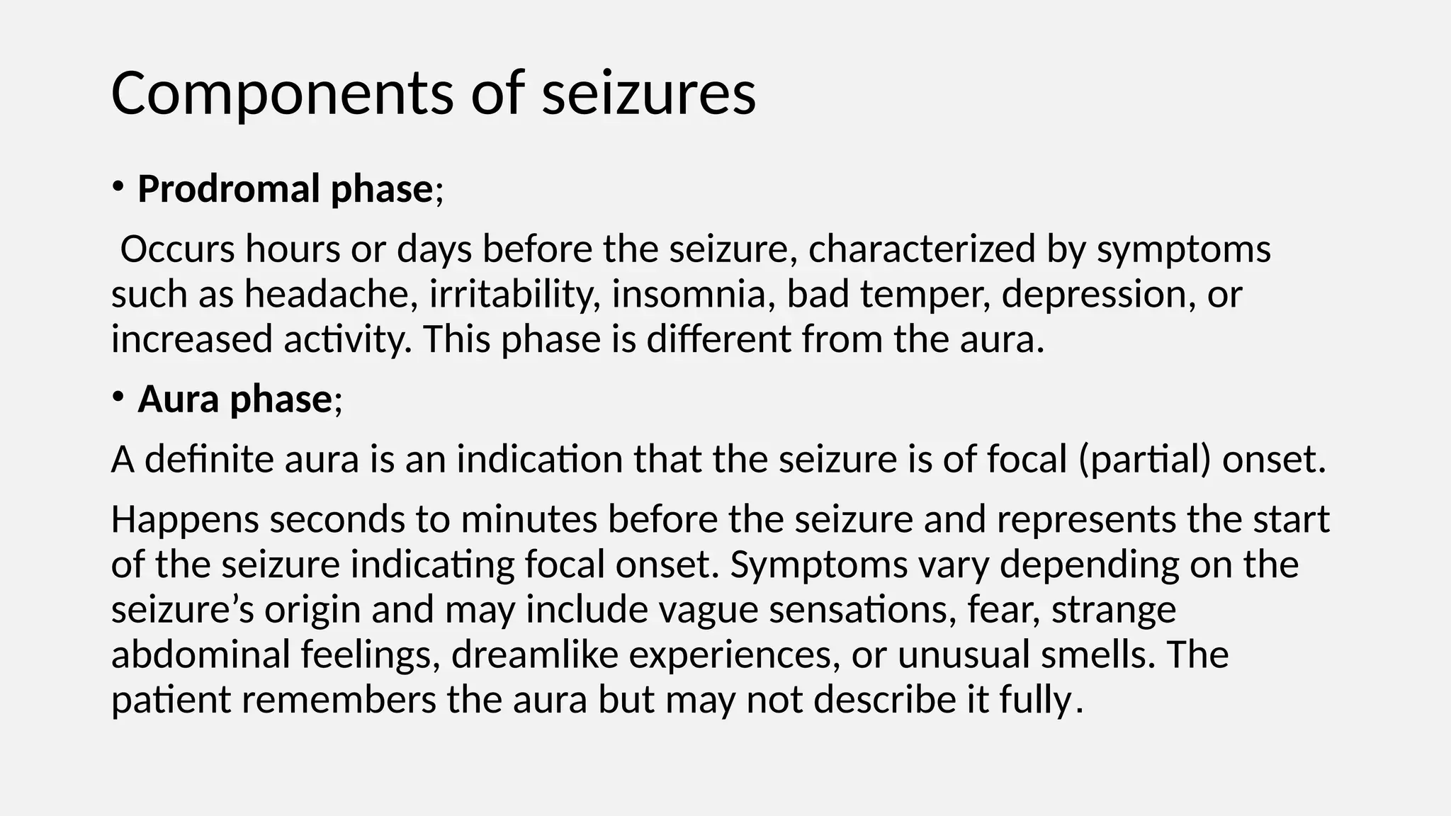 pathophysiology of epilepsy, seizures, phases of seizures. | PPTX