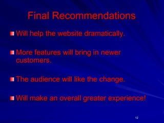 Final presentation power point | PPT