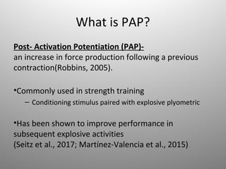 The effects of post-activation potentiation on rate of force ...