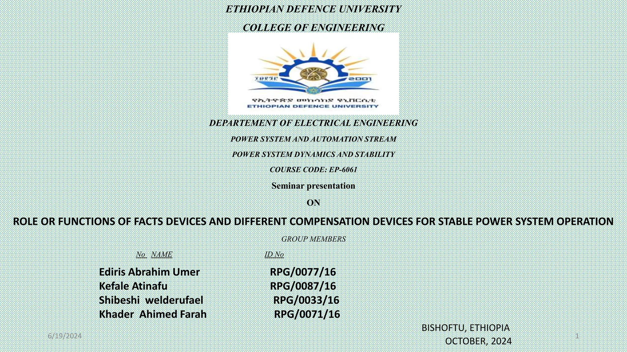 final presentation ppt power system analysis | PPT