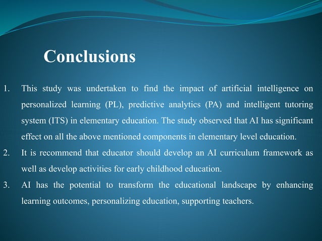 Artificial intelligence and elementary education | PPT