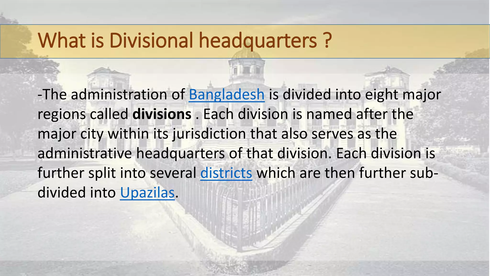 Rangpur Divisional headquarters thesis proposal | PPTX