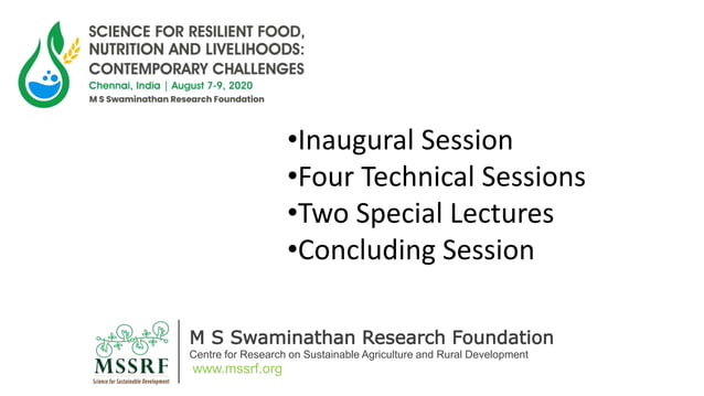 MSSRF - Final presentation | PPT