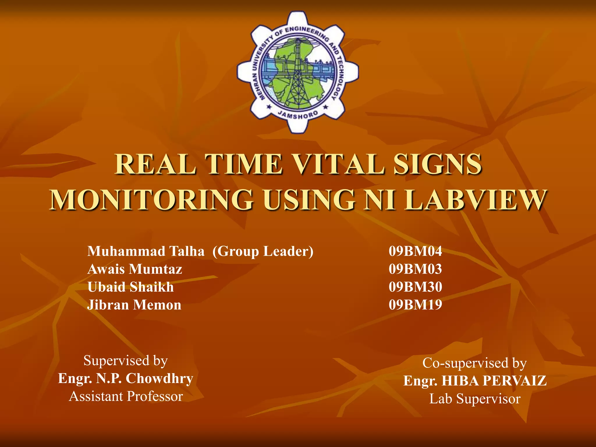 Real time Vital Signs Monitorong Using NI LabVIEW | PPT
