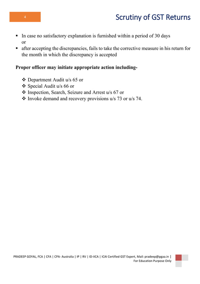 Scrutiny of returns in GST | PDF | Business Accounting & Finance | Business