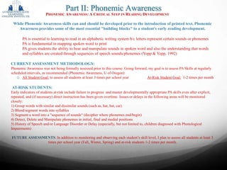 Final presentation supporting phonemic awareness final draft | PPT