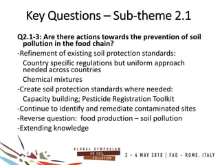 Theme 2: The impact of soil pollution on food production and safety ...