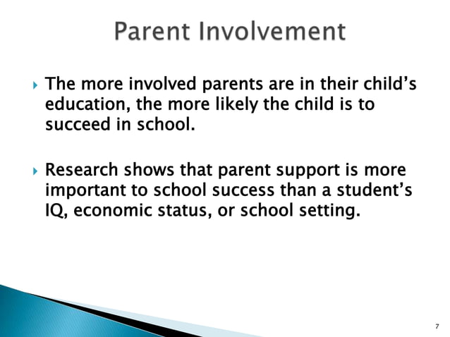 Parent Involvement Presentation | PPTX | Parenting Children Aged 4-11 | Parenting
