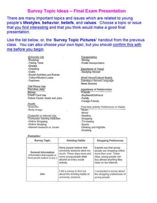 Final Presentation: Topic Ideas | PDF