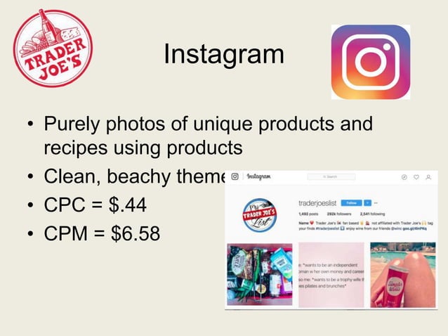 Final Presentation, Trader Joe's Digital Marketing Plan, ADV 420, Michigan State University ...