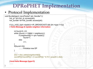DPRoPHET in Delay Tolerant Network | PPTX | Computer Networking | Computing