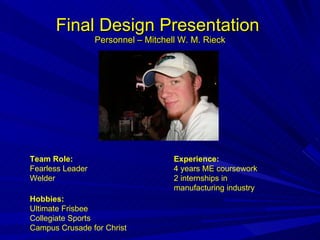 Senior Design Project Final Presentation | PPT