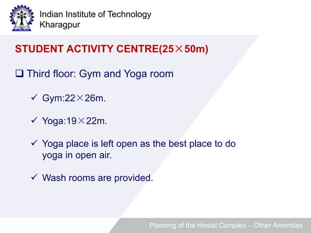 Design a hostel complex to accommodate 1000 students | PPTX
