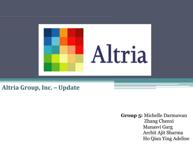 Finance Presentation on Altria Group | PPT