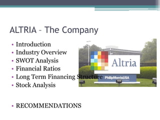 Finance Presentation on Altria Group | PPT