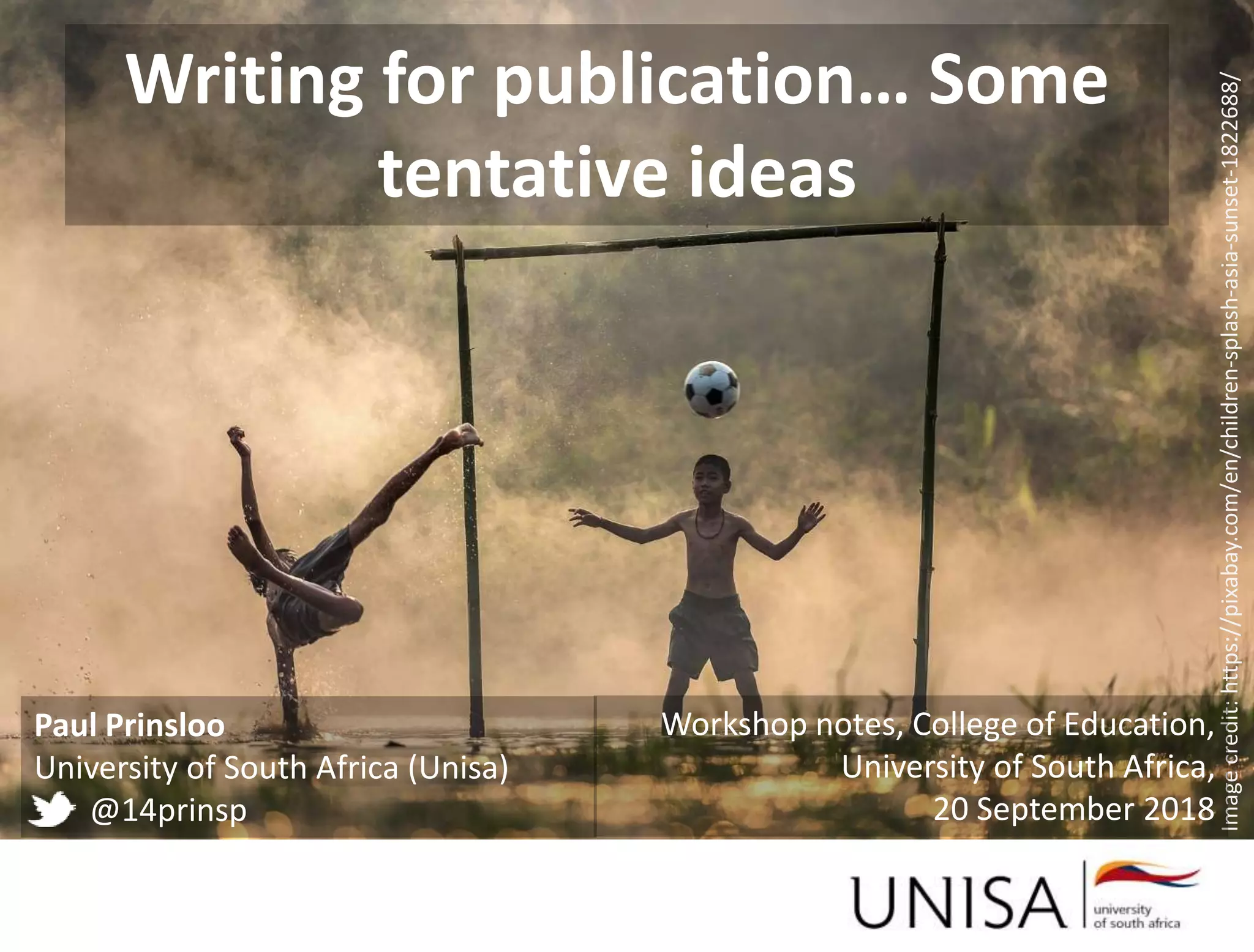 Writing for publication… Some tentative ideas | PPTX