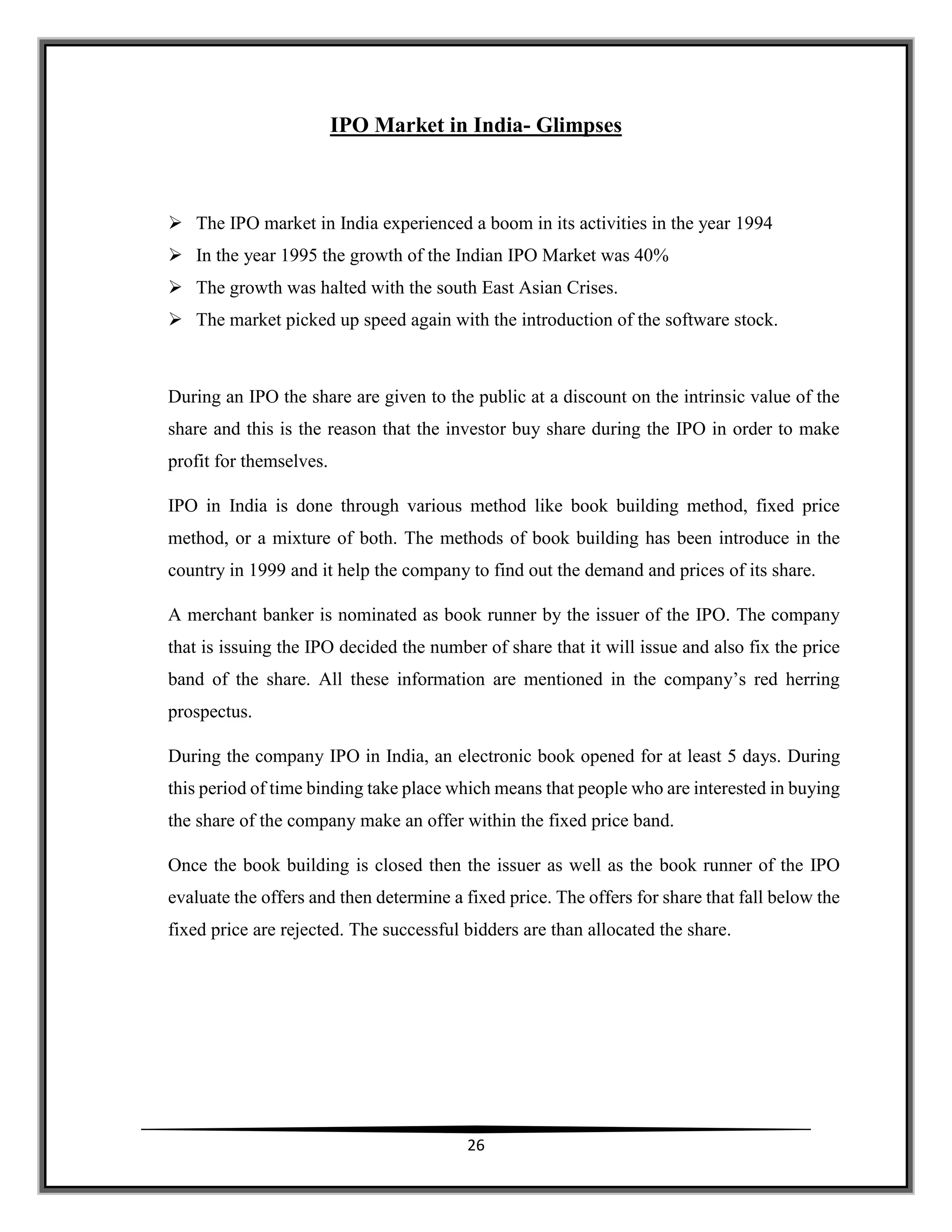 Grand Project Report on “A Study of Investor’s Perception on IPO And ...