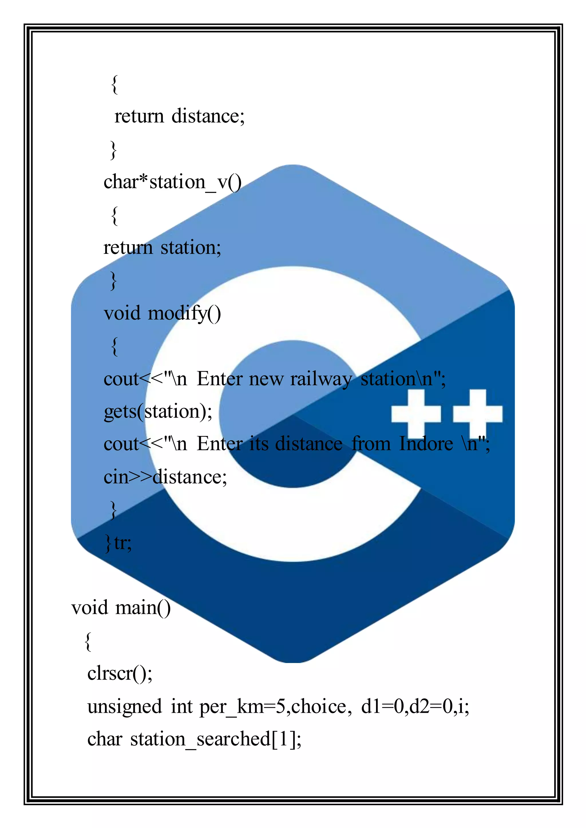 CS Project on Railway Tickect Reservation for class 12 | DOCX