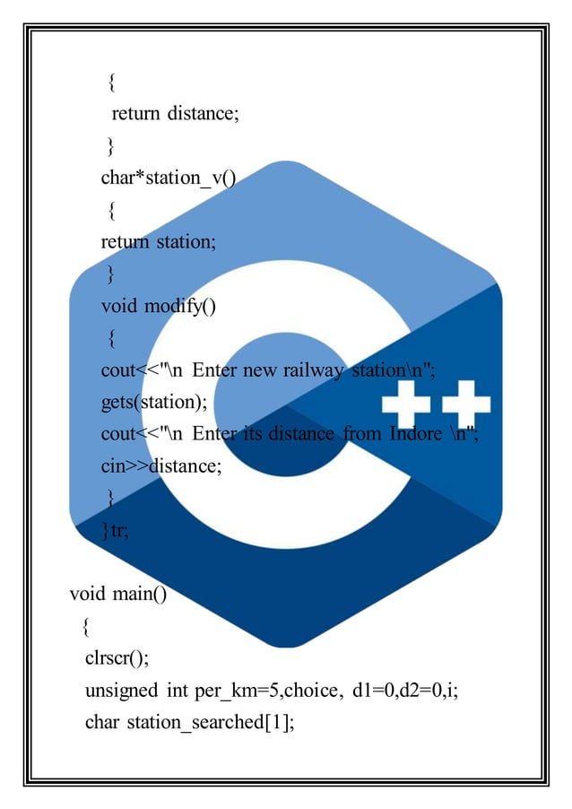 CS Project on Railway Tickect Reservation for class 12 | DOCX