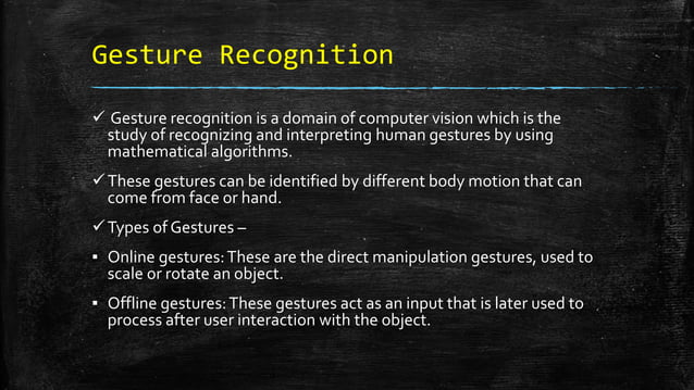 Hand Gesture Recognition Applications | PPT
