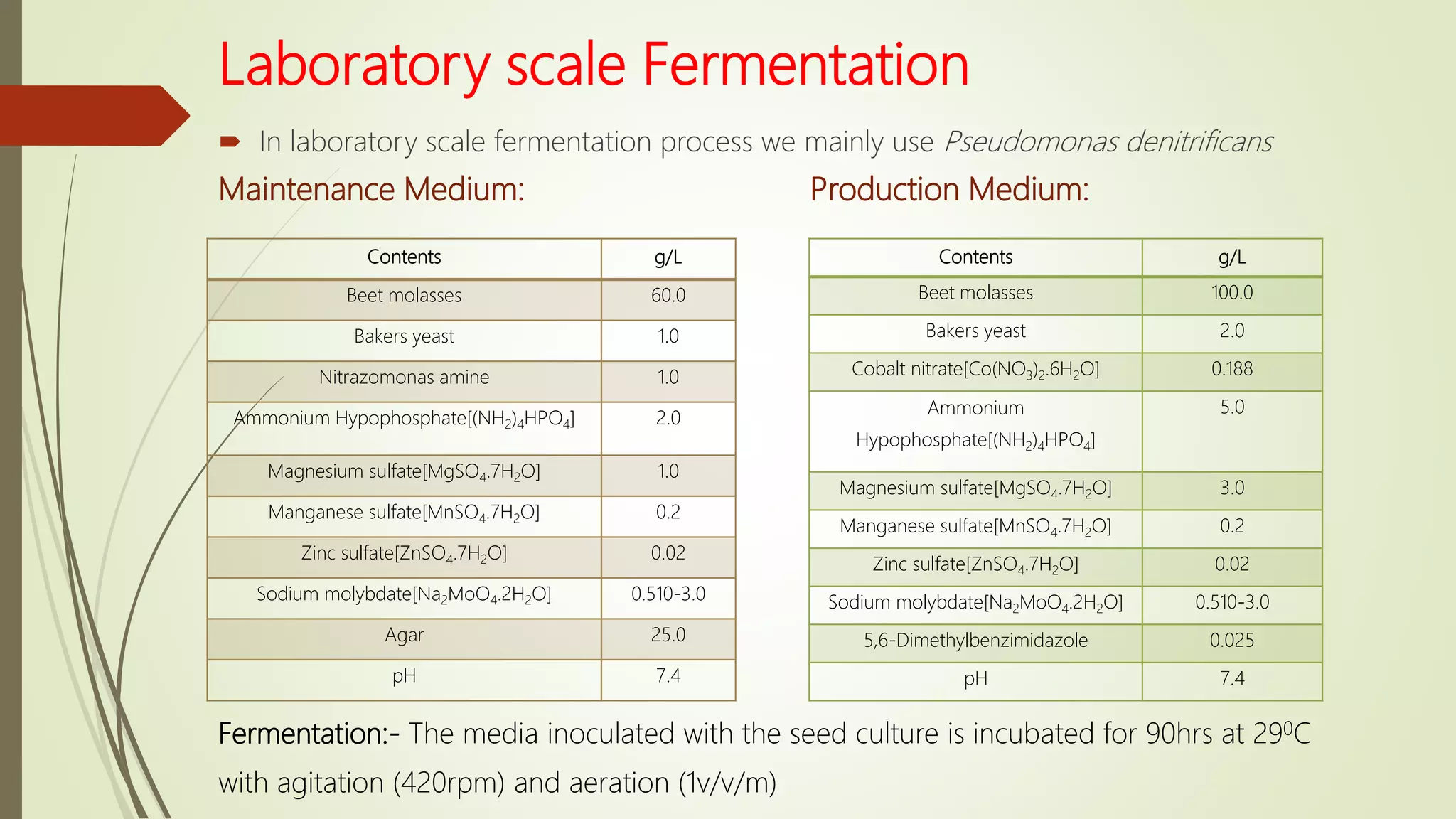 Production of vitamin B12 | PPTX