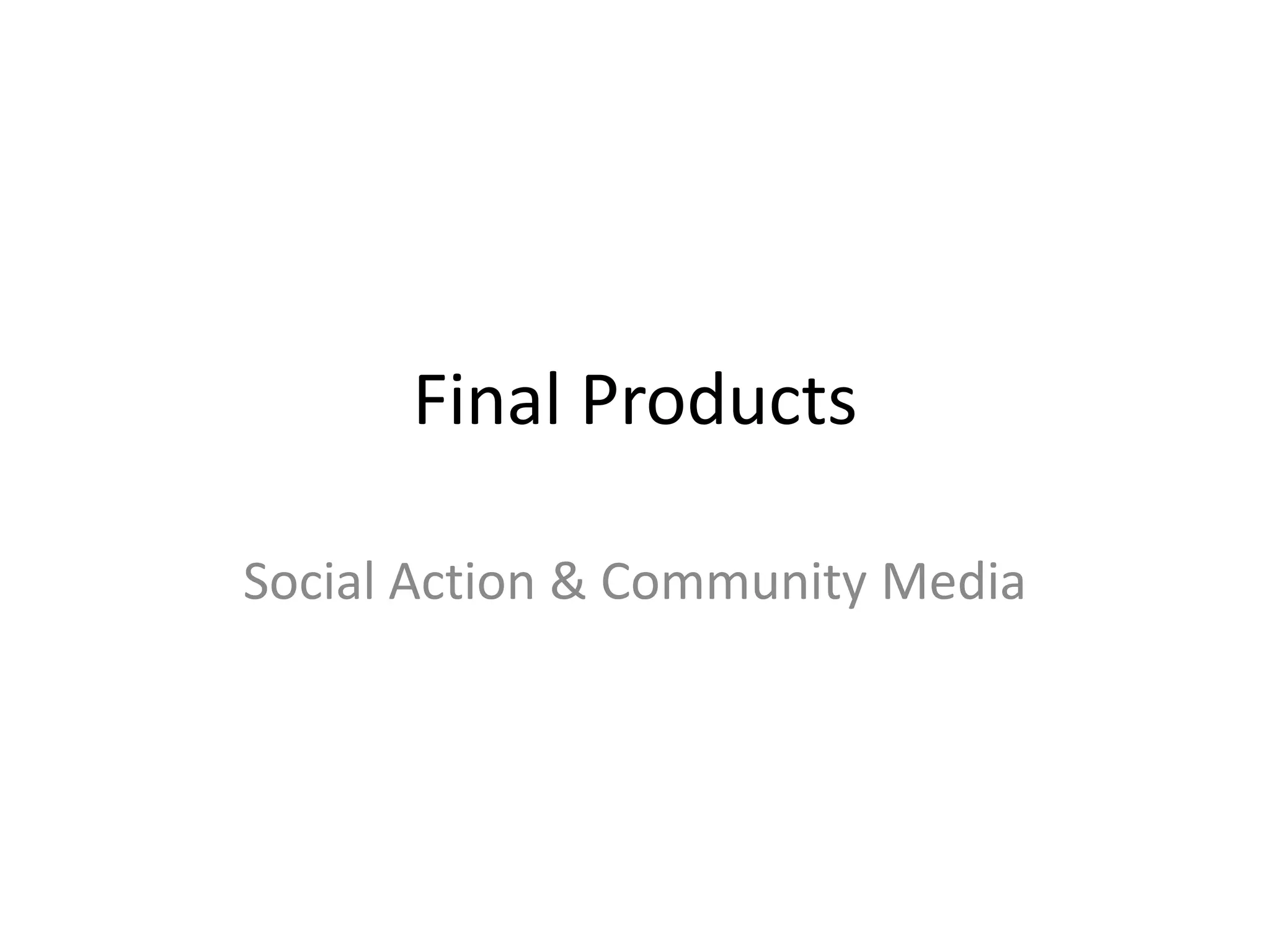 Final products | PPTX