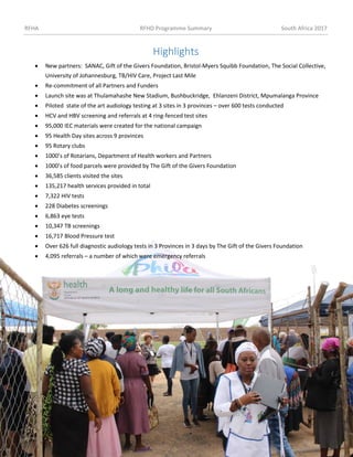 Final programme report RFDH South Africa | PDF | Medical Health