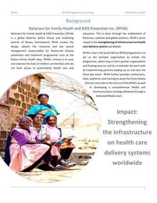 Final programme report RFDH South Africa | PDF | Medical Health