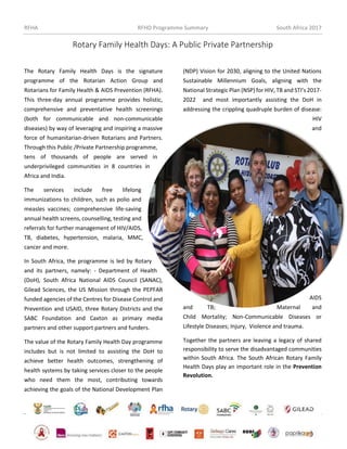 Final programme report RFDH South Africa | PDF | Medical Health