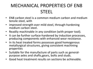 STUDY OF MICRO STRUCTURE OF HEAT TREATED EN8 STEEL | PPTX