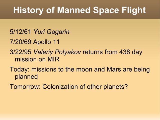 Evolutionary and Genetic Consideration in Space Travel | PPT
