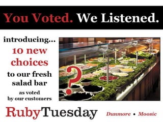 Ruby Tuesday Advertising Campaign | PPTX
