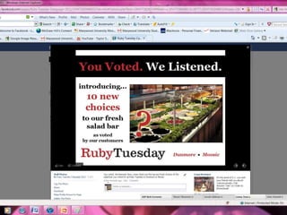 Ruby Tuesday Advertising Campaign | PPTX