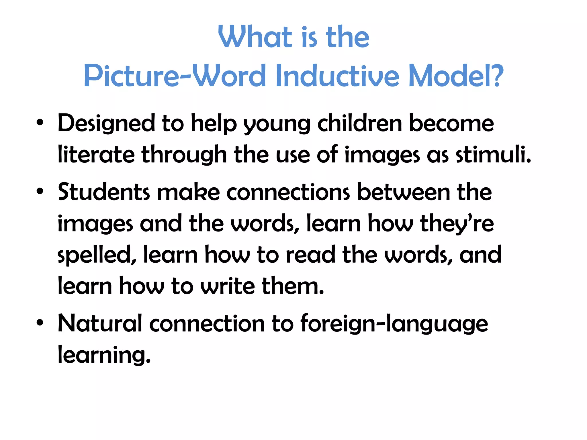 Picture-Word Inductive Model in World Languages | PDF | Food & Drink