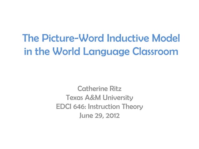 Picture-Word Inductive Model in World Languages | PDF | Food & Drink