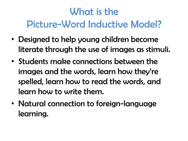 Picture-Word Inductive Model in World Languages | PDF | Food & Drink