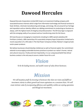 cash converstion cycle of Dawood Hercules | DOCX