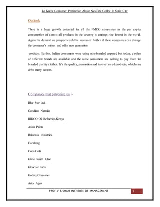 To Know The Consumer Preference About NesCafe Coffee | DOCX