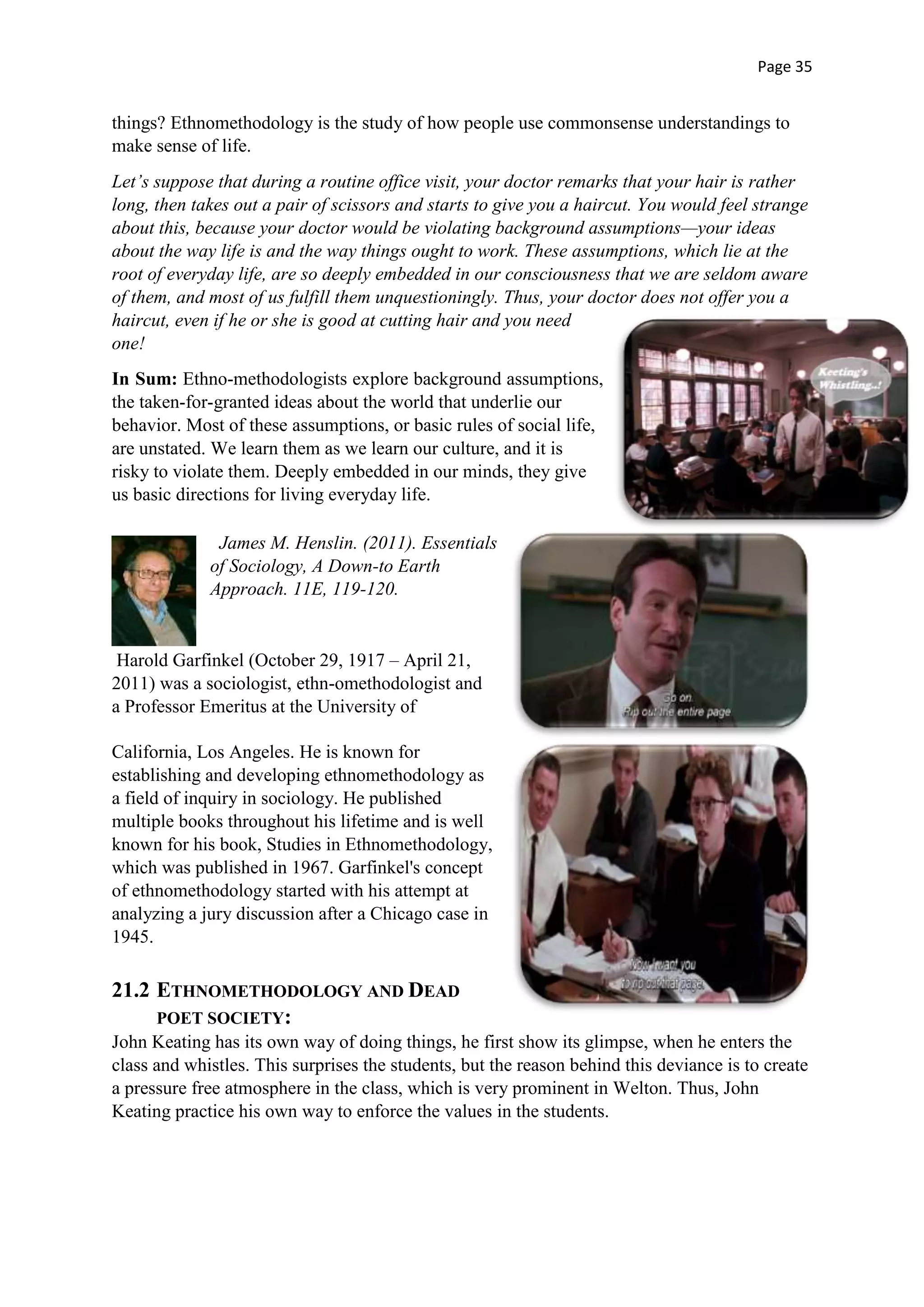 Sociological Perspective of the movie "Dead Poets Society". | PDF