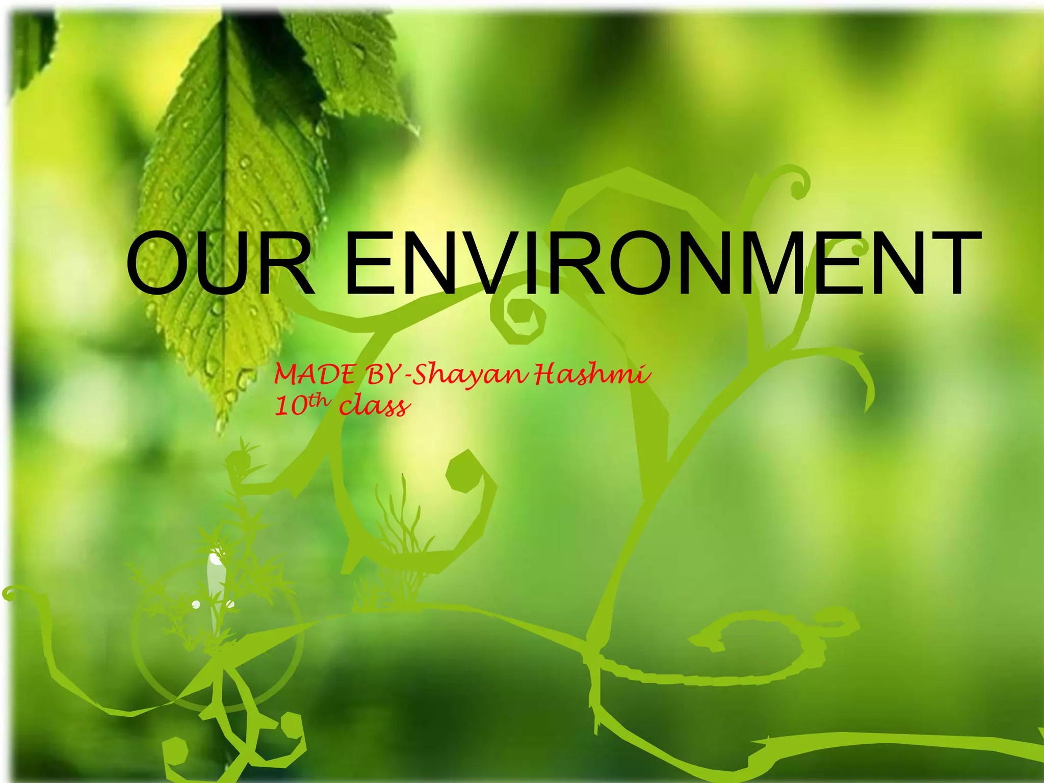 OUR ENVIRONMENT ppt | PPTX