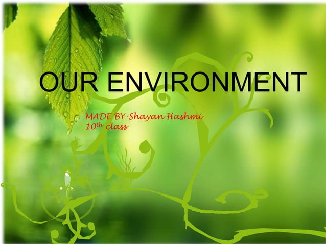 OUR ENVIRONMENT ppt | PPTX