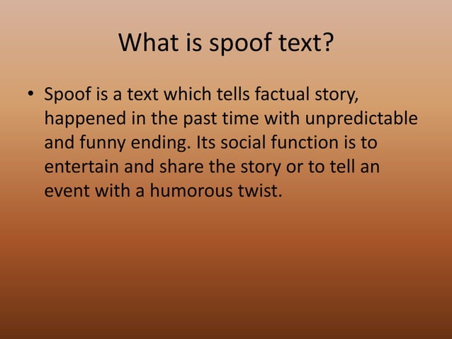 SPOOF TEXT | PPT