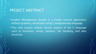 Project on Student information management system | PPTX