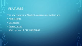 Project on Student information management system | PPTX